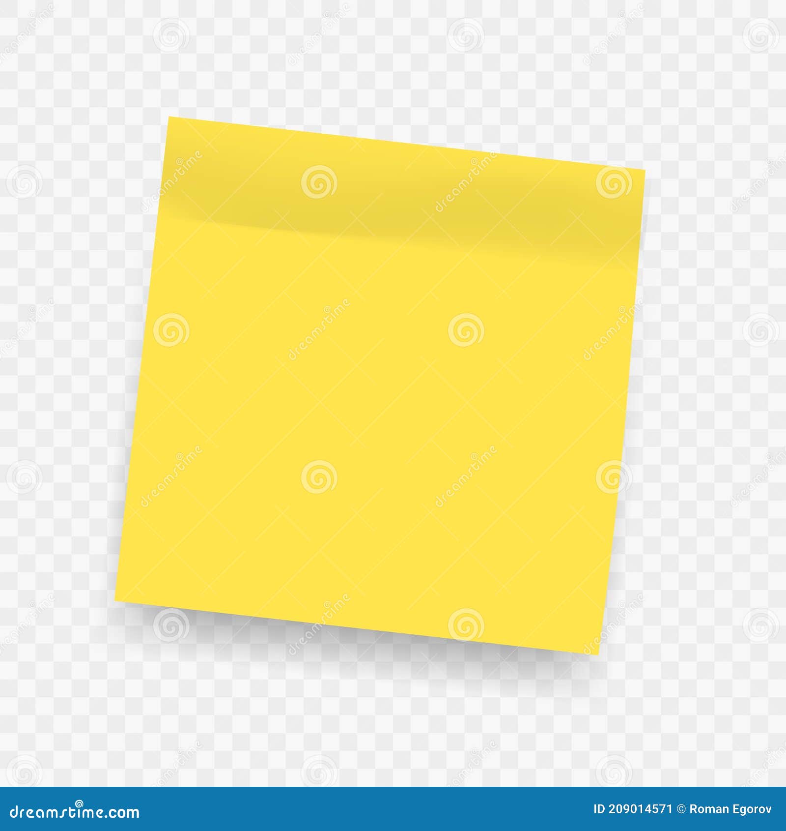 Yellow Realistic Sticky Notes. Square Post Not with Soft Shadow ...