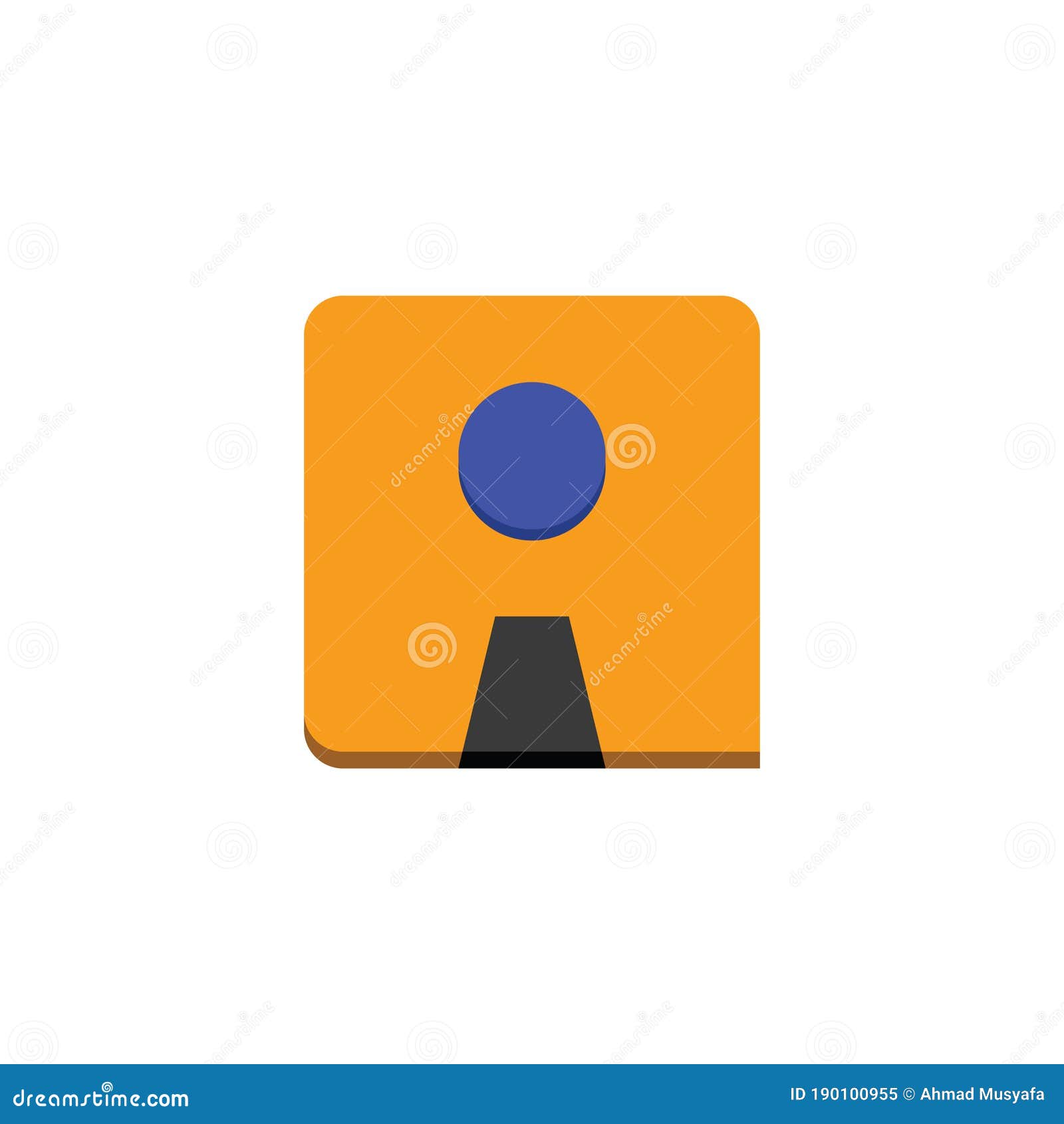 Yellow Rectangle and Blue Shape Logo Stock Vector - Illustration of ...