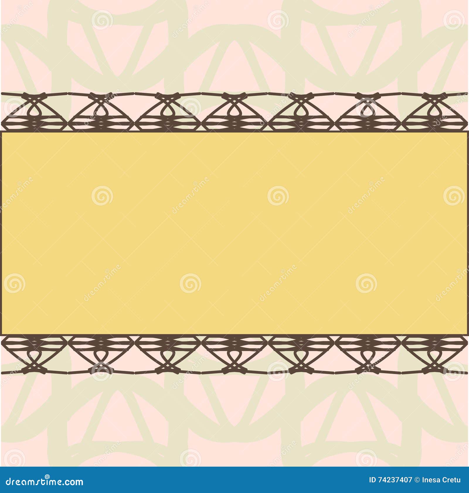 Yellow Rectangle Ornament Invitation Template Stock Vector ...