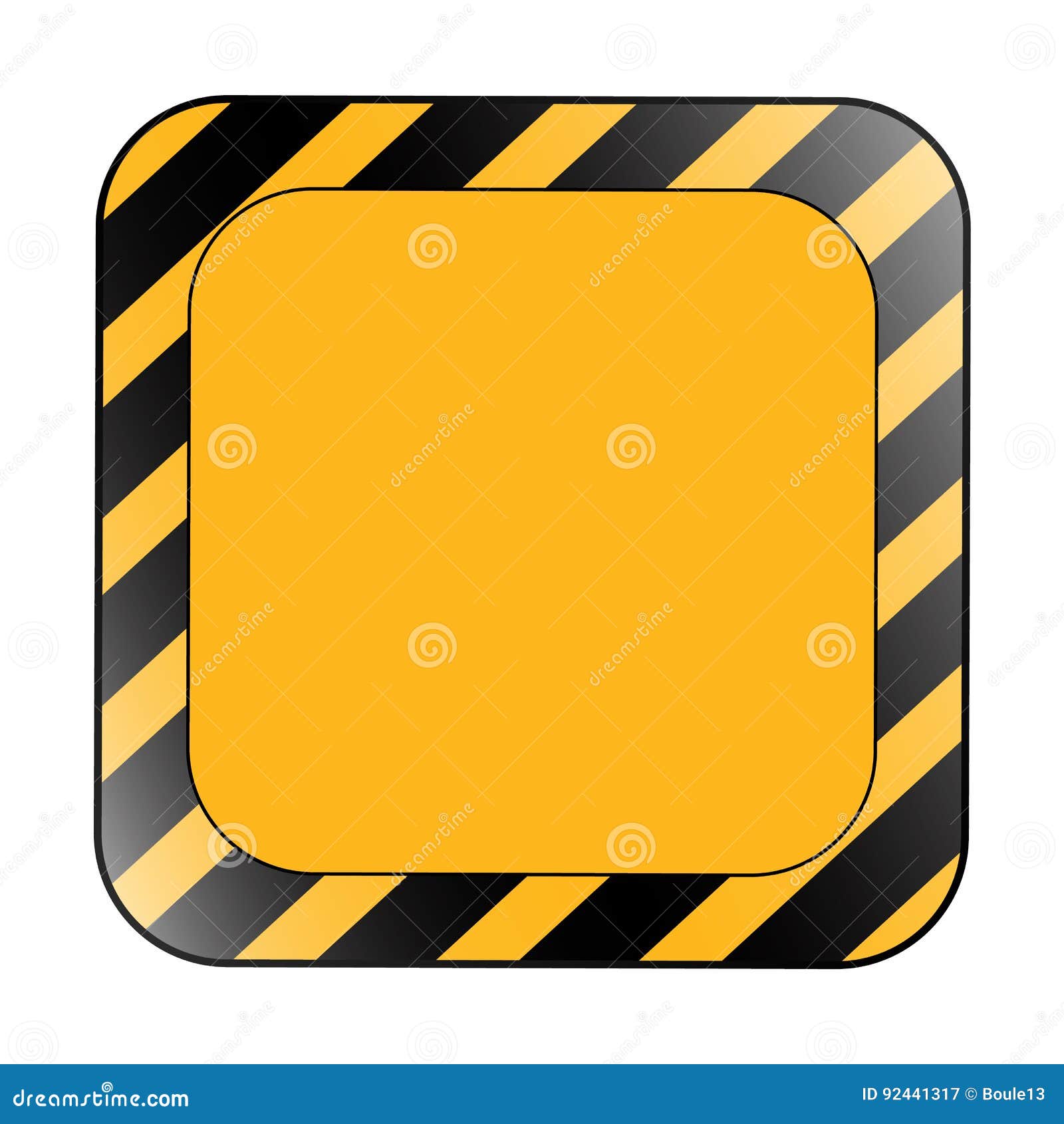 Yellow Rectangle Road Sign Isolated on White Stock Vector ...