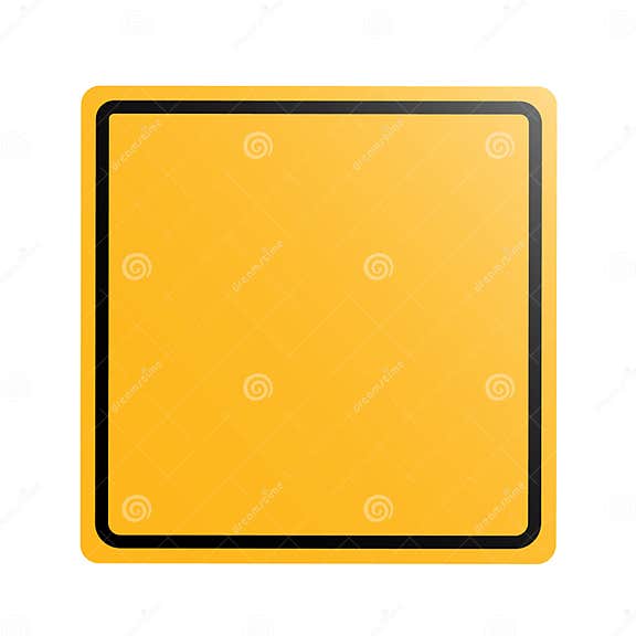 Yellow Rectangle Road Sign Isolated on White Stock Vector ...