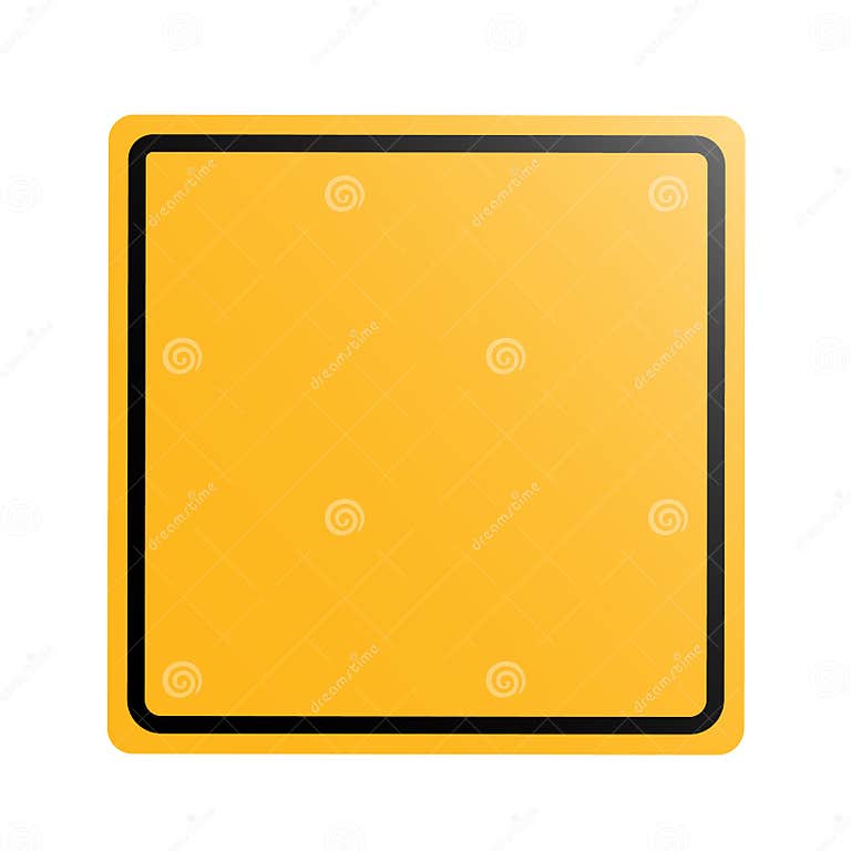 Yellow Rectangle Road Sign Isolated on White Stock Vector ...