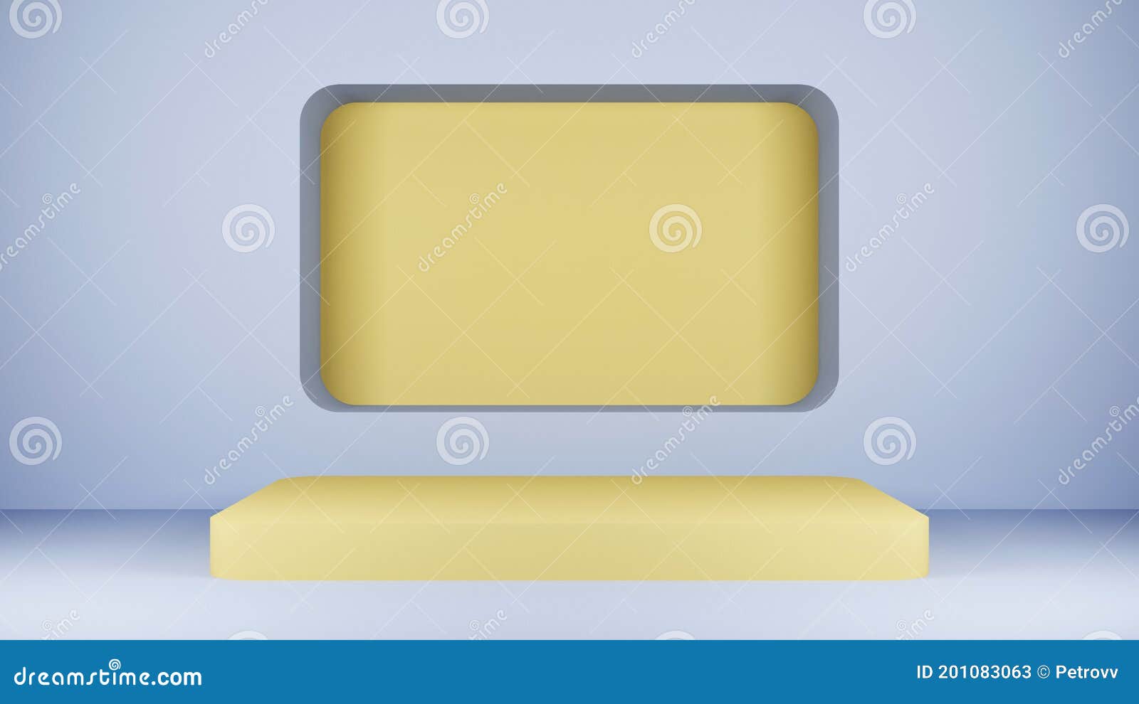 Rectangle with Rounded Corners in the Wall and Pedestal Stock ...