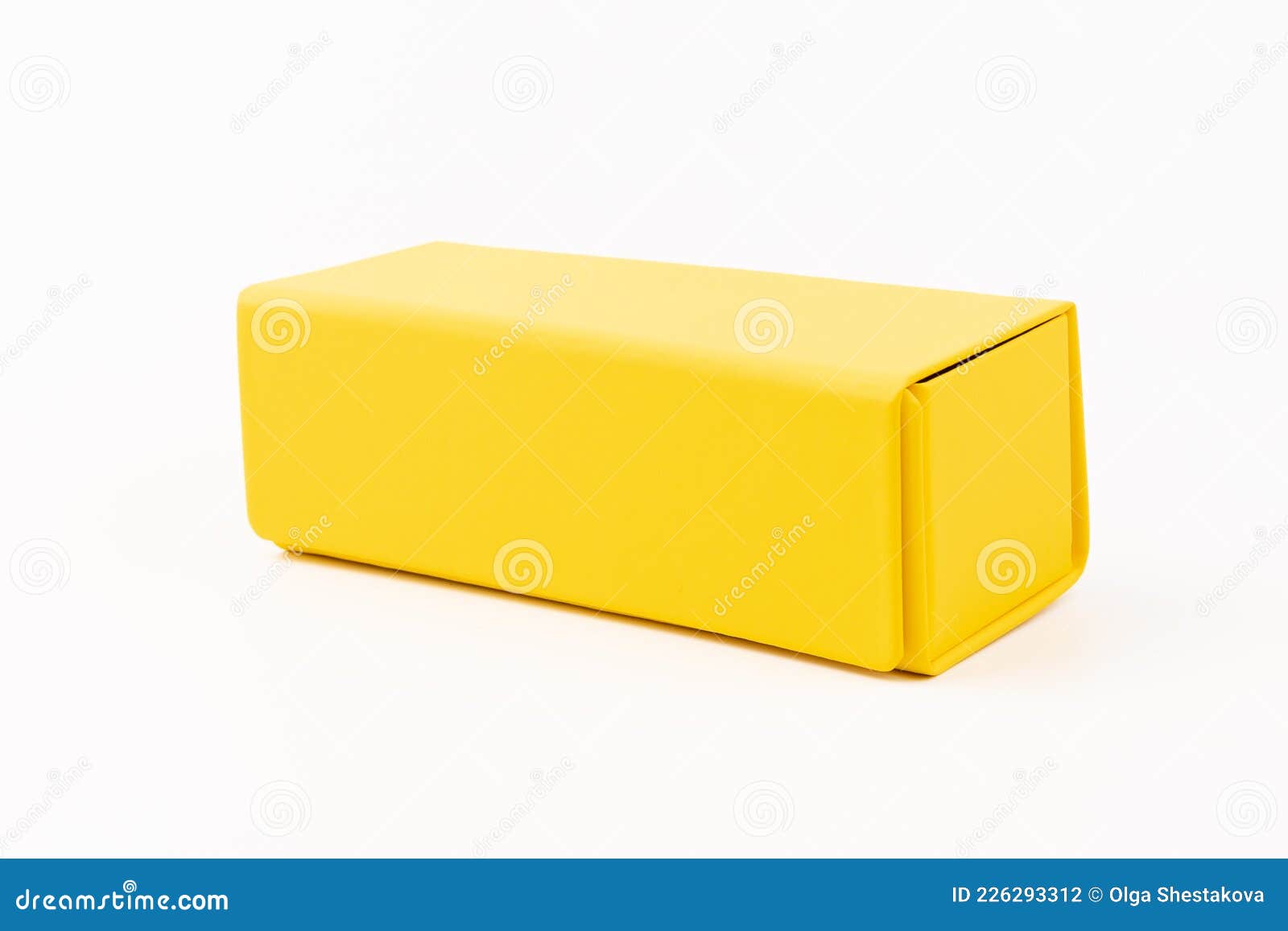 Empty Yellow Box, Isolated on White Background Stock Photo - Image of ...