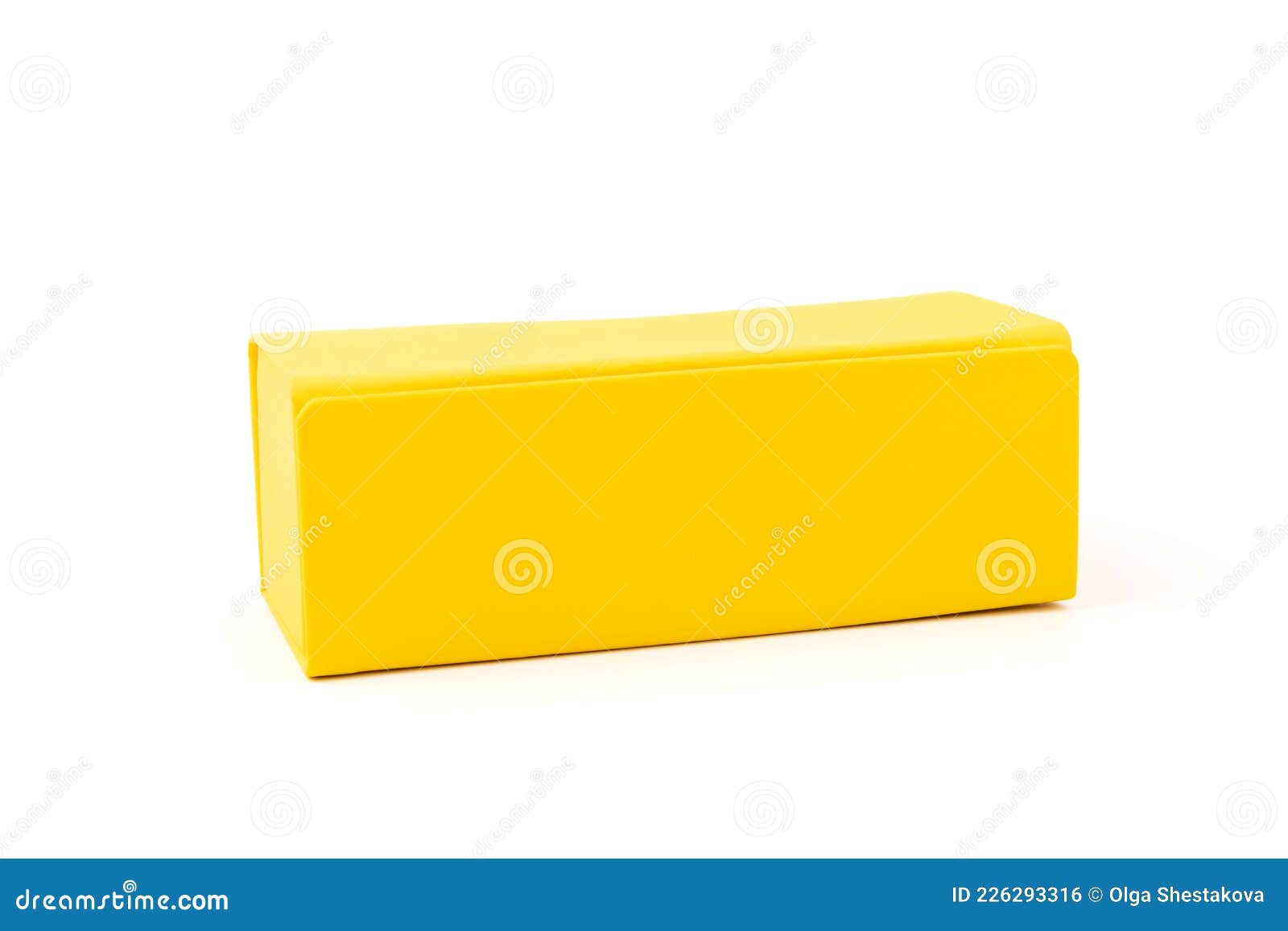 Empty Yellow Box, Isolated on White Background Stock Photo - Image of ...