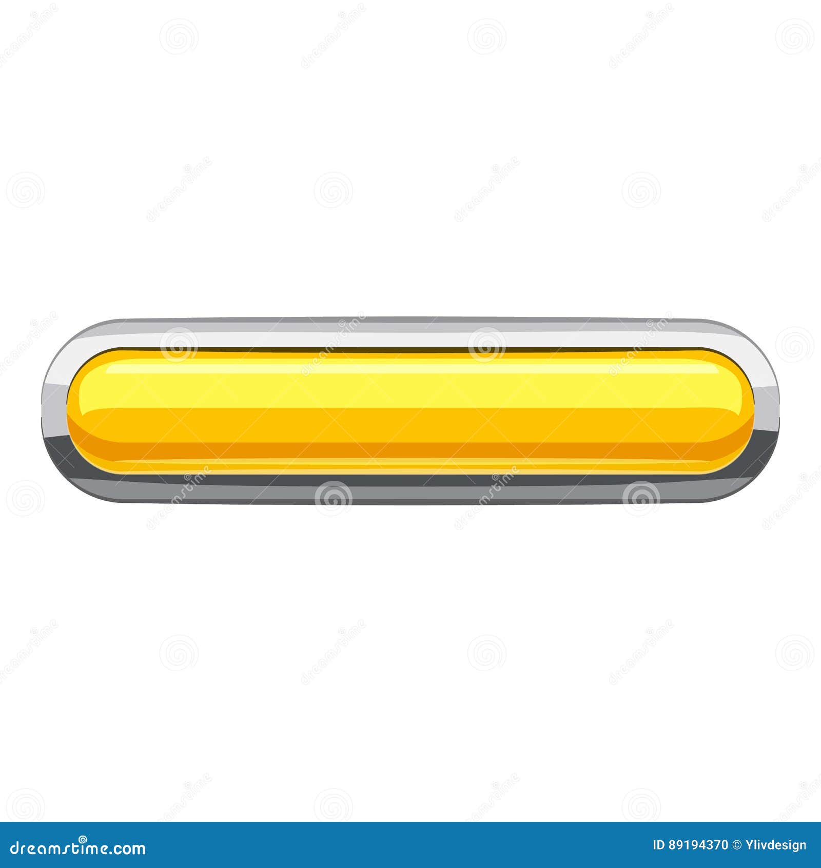 Yellow Rectangular Button Icon, Cartoon Style Stock Vector ...