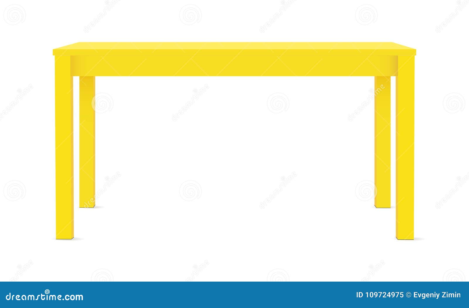 Yellow rectangular table stock vector. Illustration of kitchen - 109724975