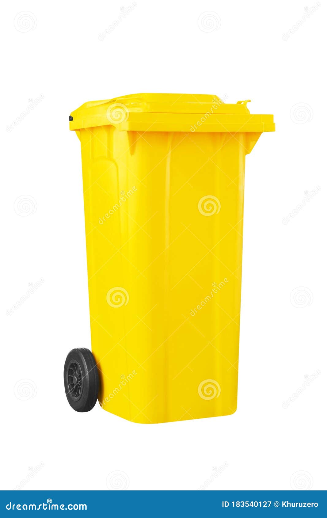 Yellow Recycle Bin Isolated on White Stock Image - Image of background ...
