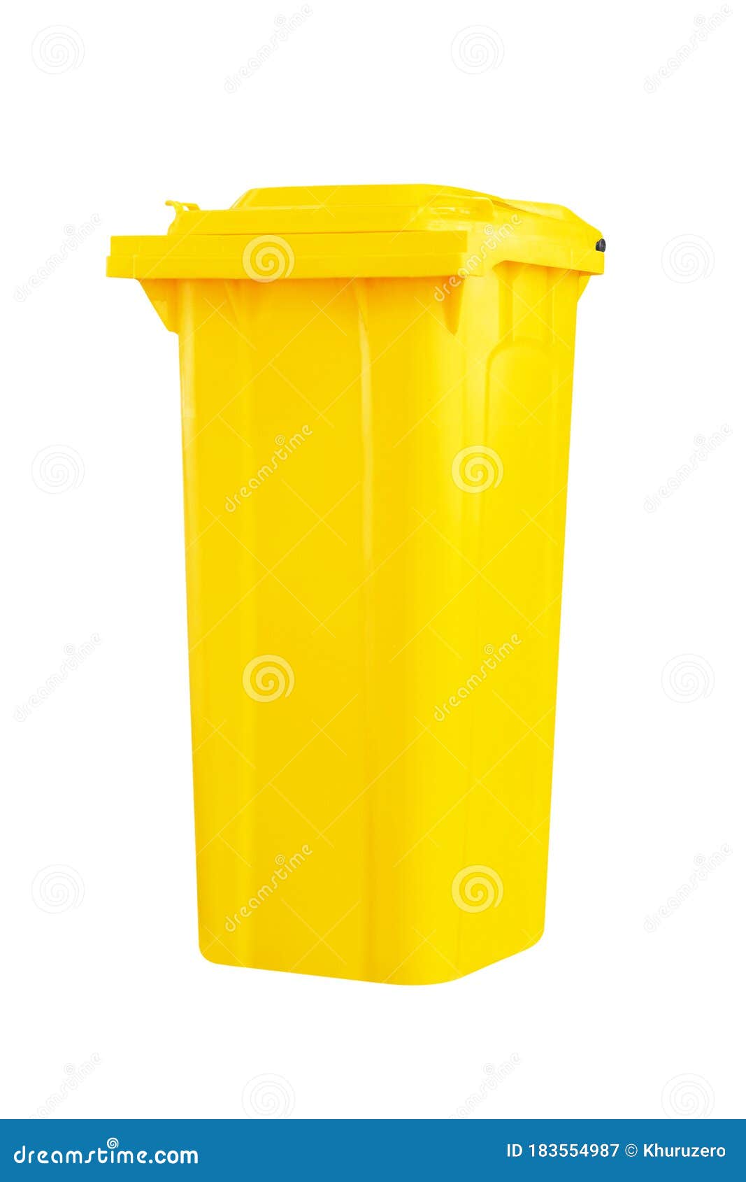 Yellow Recycle Bin Isolated on White Stock Image - Image of outdoor ...