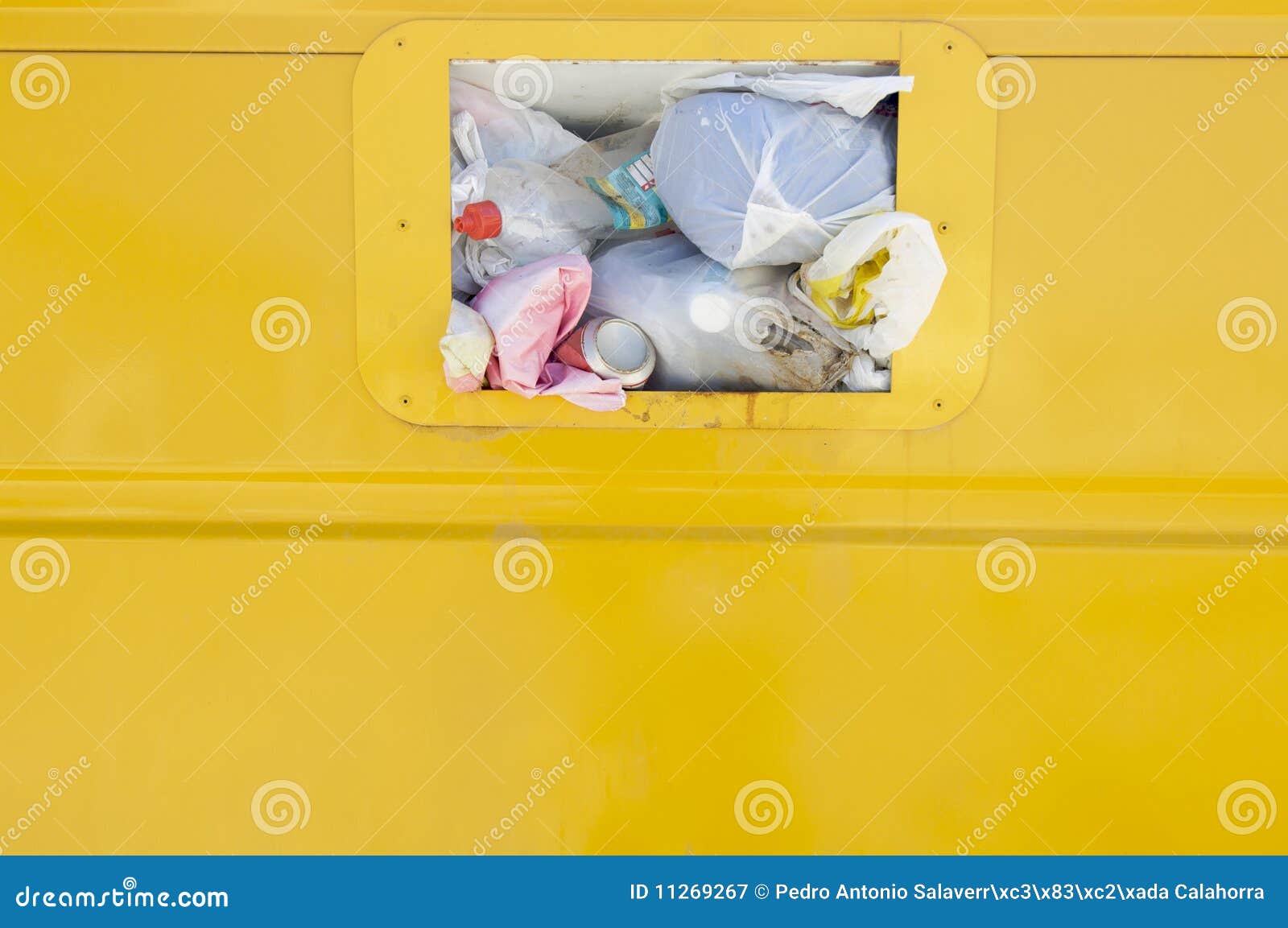 Yellow recycling container stock image. Image of plastic - 11269267