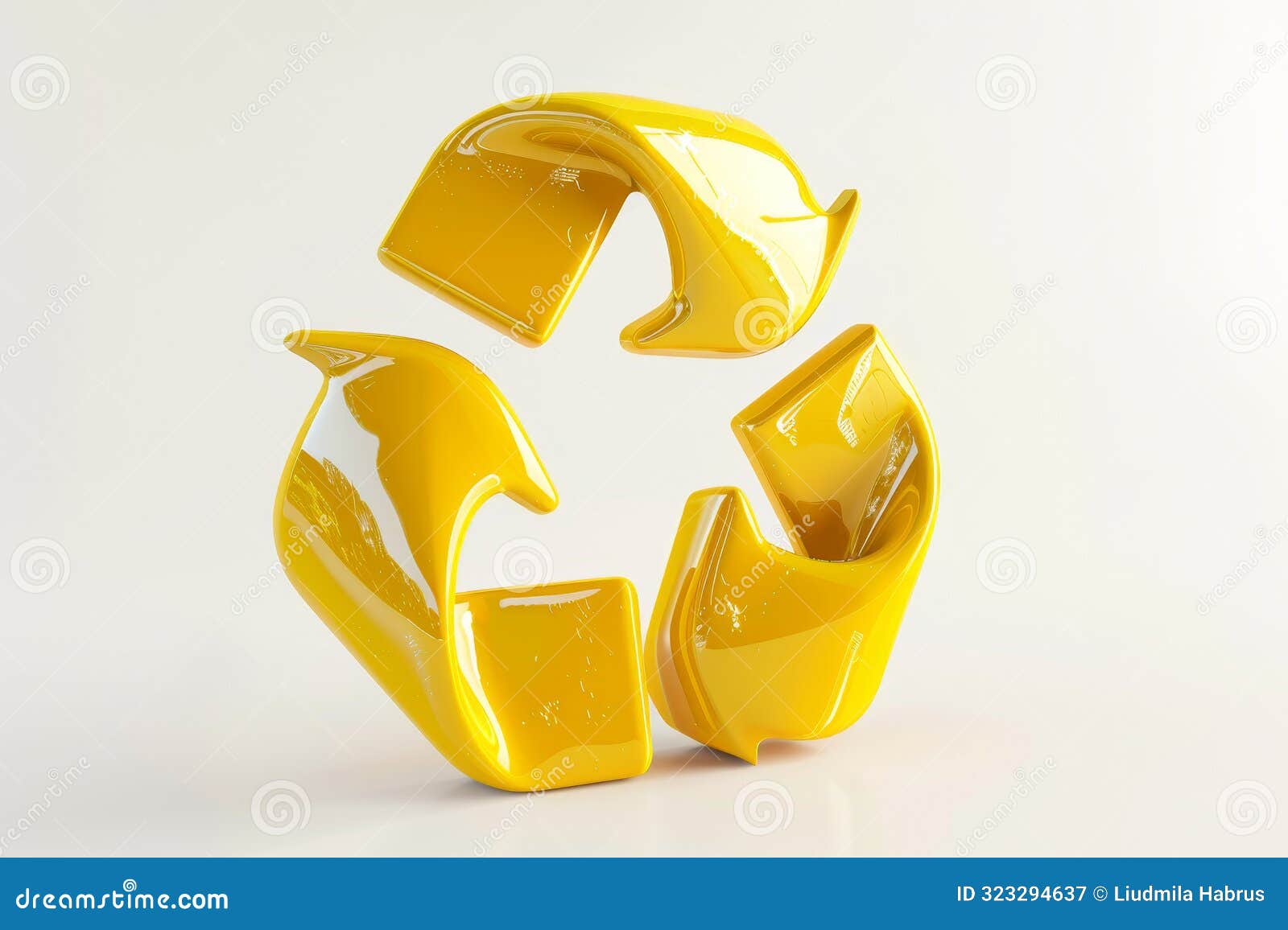 A Yellow Recycling Symbol with a Star in the Middle Stock Image - Image ...