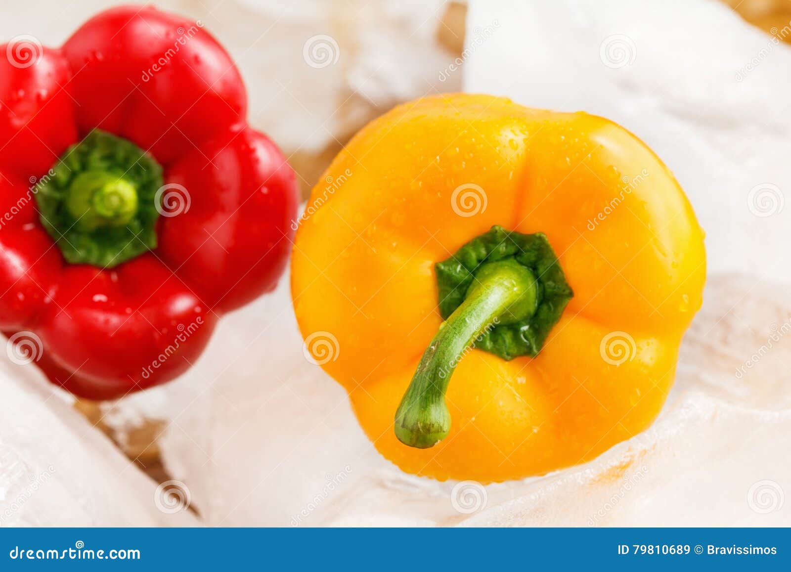 Yellow and Red Bell Pepper with Ice Stock Image - Image of group ...