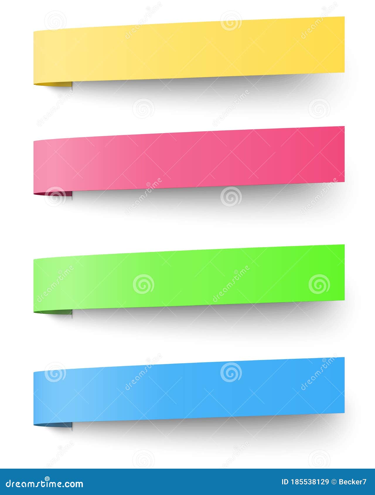 Yellow, Red, Blue and Green Sticky Notes Isolated Stock Vector ...