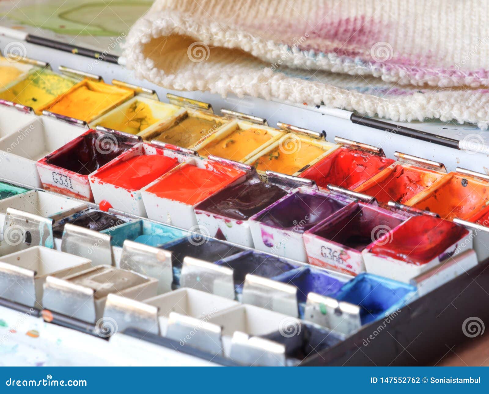 Watercolor box stock photo. Image of colourful, choose - 147552762