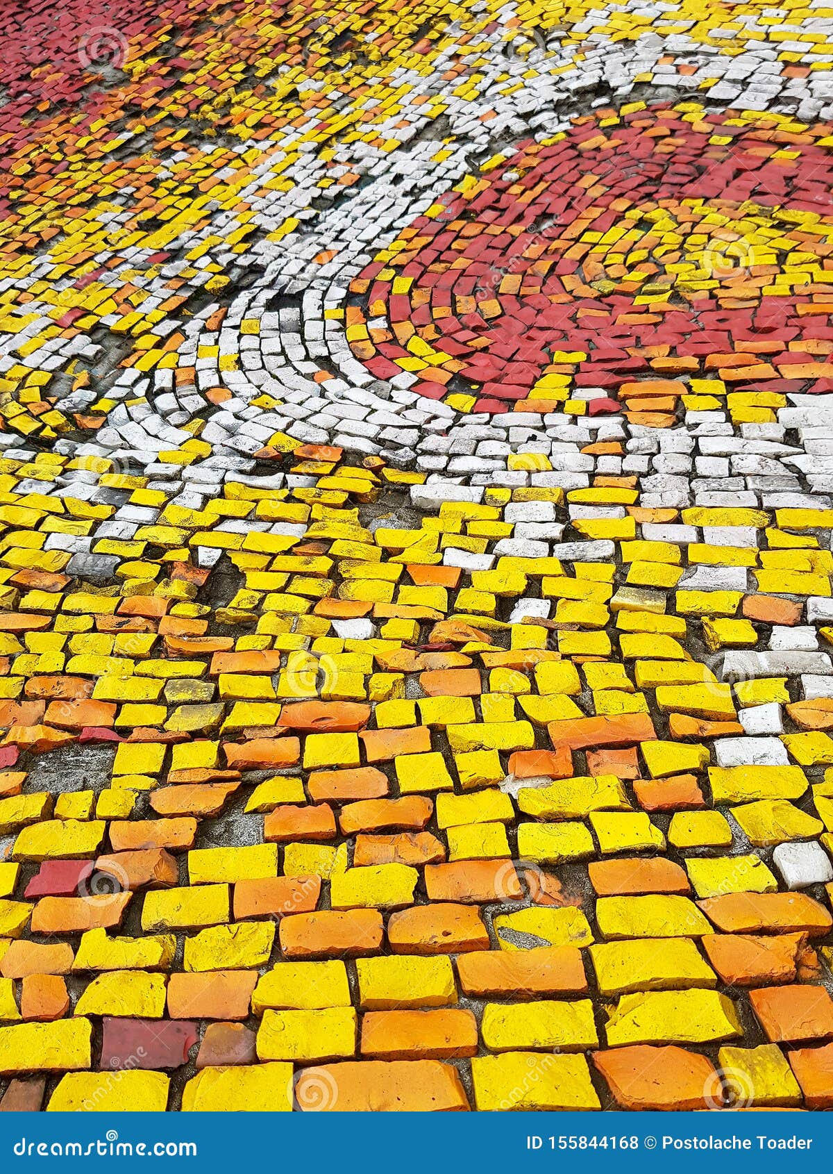 Yellow and Red Brick Walking Path. the Stone Texture in Yellow Color ...