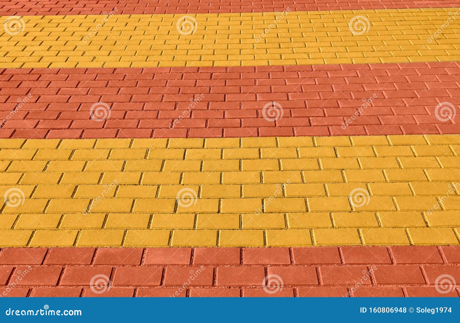 Yellow and Red Brown Paving Tile for Background or Texture Stock Photo ...