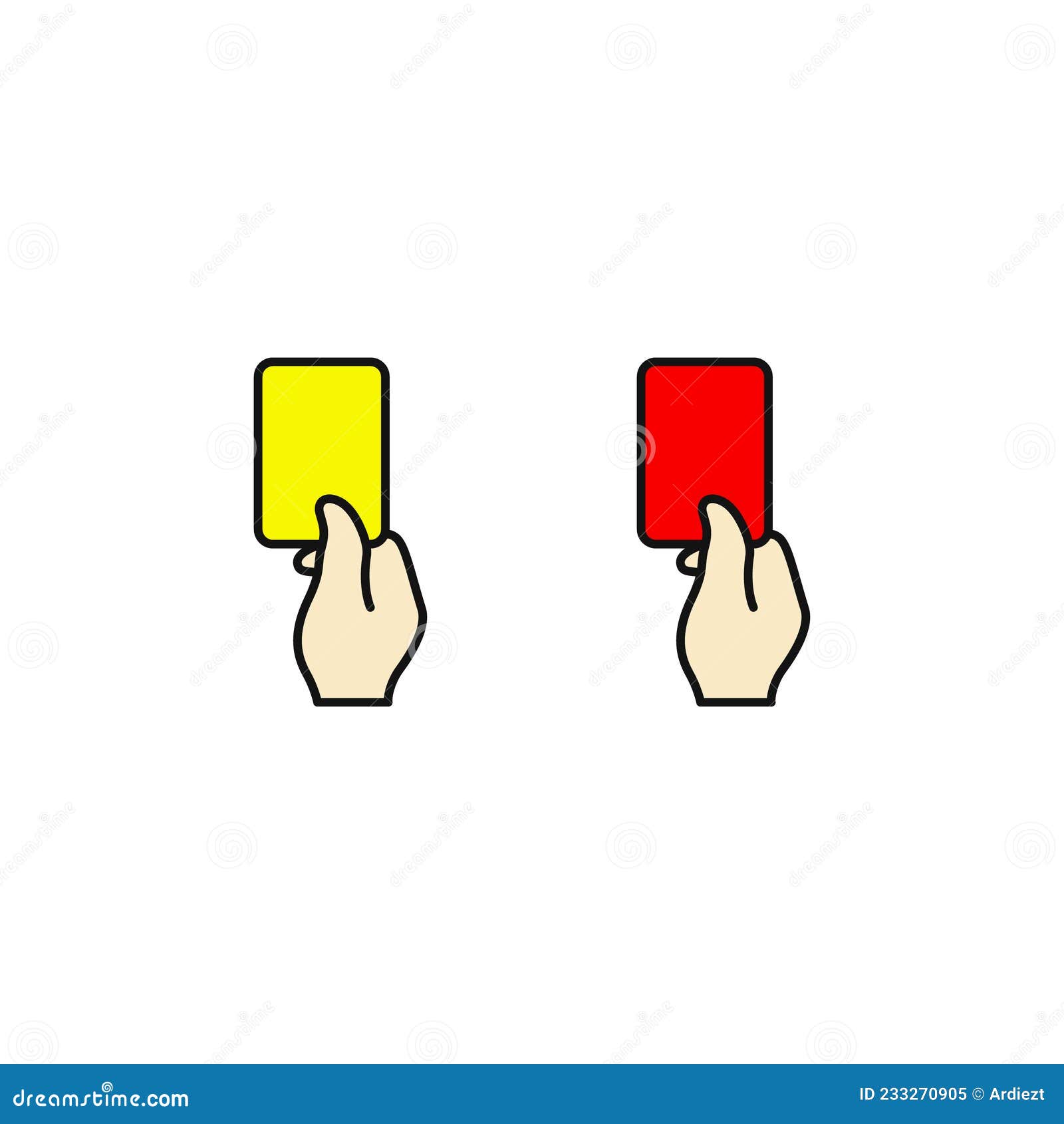 Yellow and Red Card Icon Vector Illustration Stock Vector ...