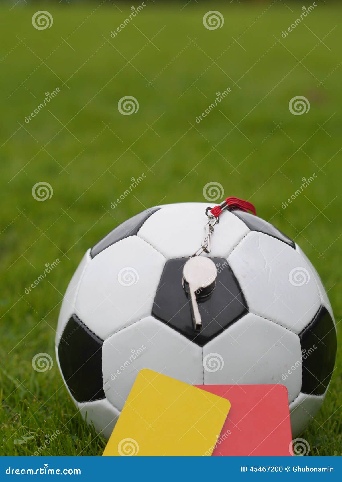 Yellow Red Card Soccer Ball Whistle Stock Photo - Image of official ...
