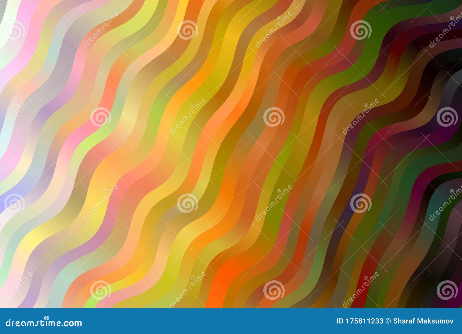 Yellow, Red and Dark Waves Abstract Vector Background. Simple Pattern ...