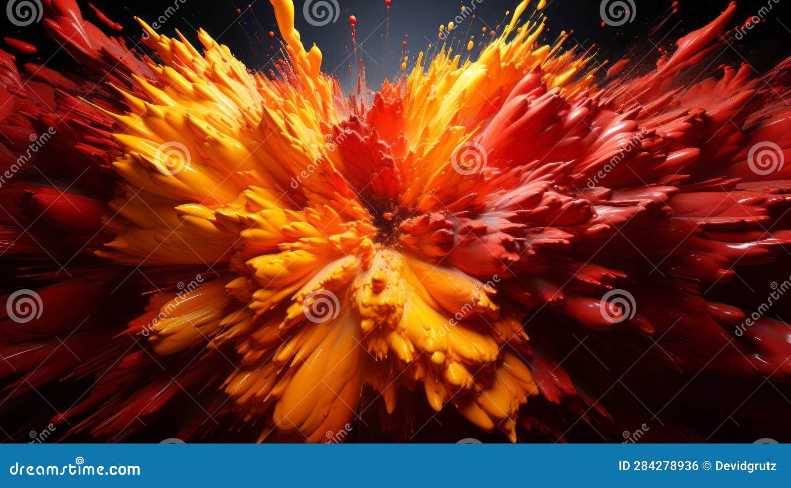 A Yellow and Red Explosion. Generative AI. Stock Photo - Image of ...