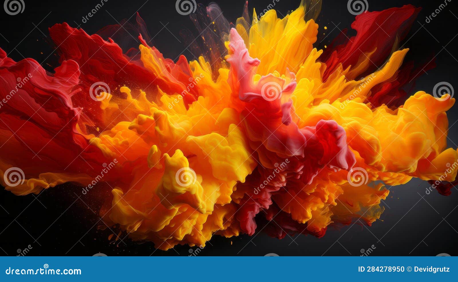 A Yellow and Red Explosion. Generative AI. Stock Photo - Image of paint ...