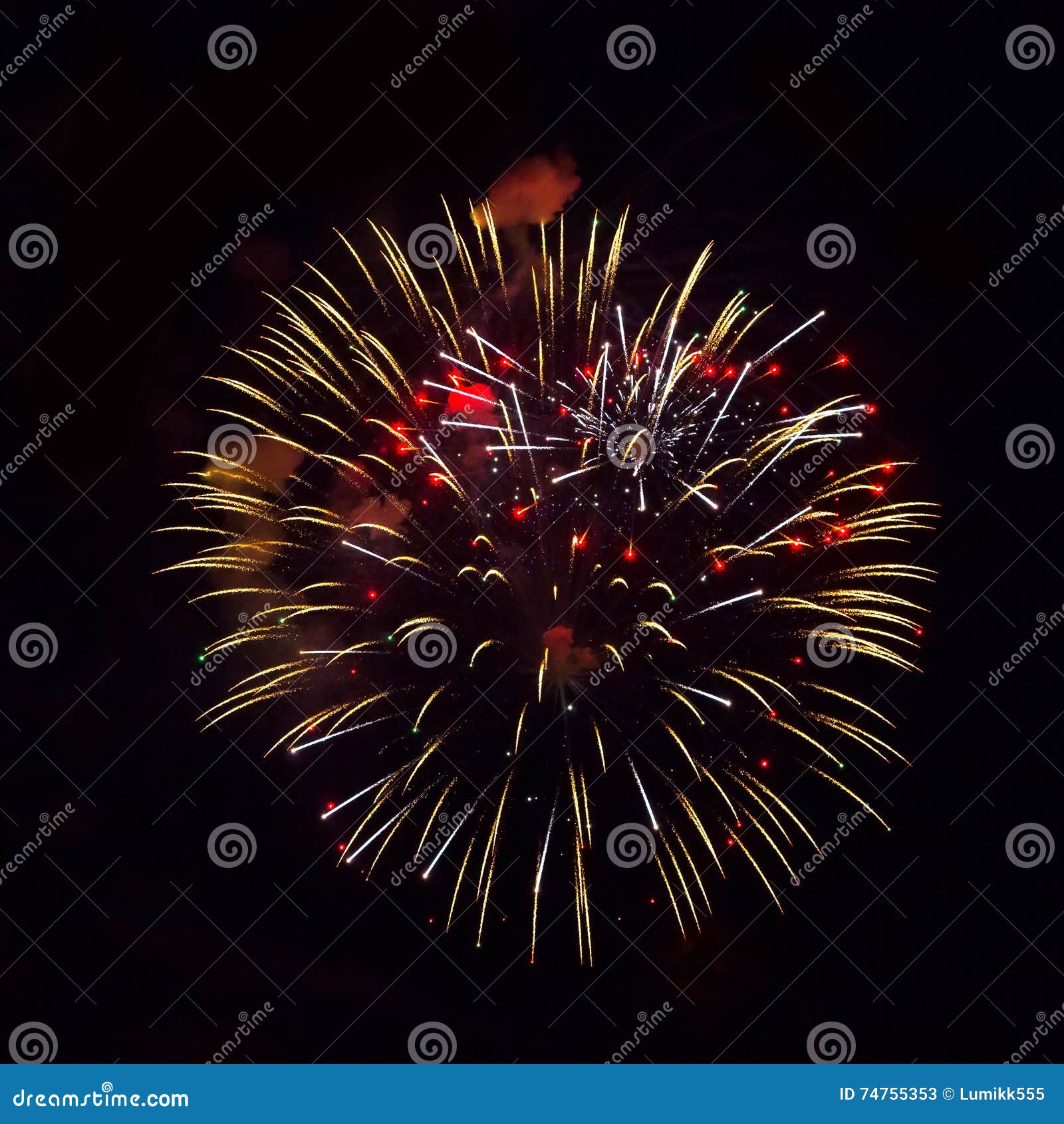 Yellow and red fireworks stock image. Image of cheerful - 74755353