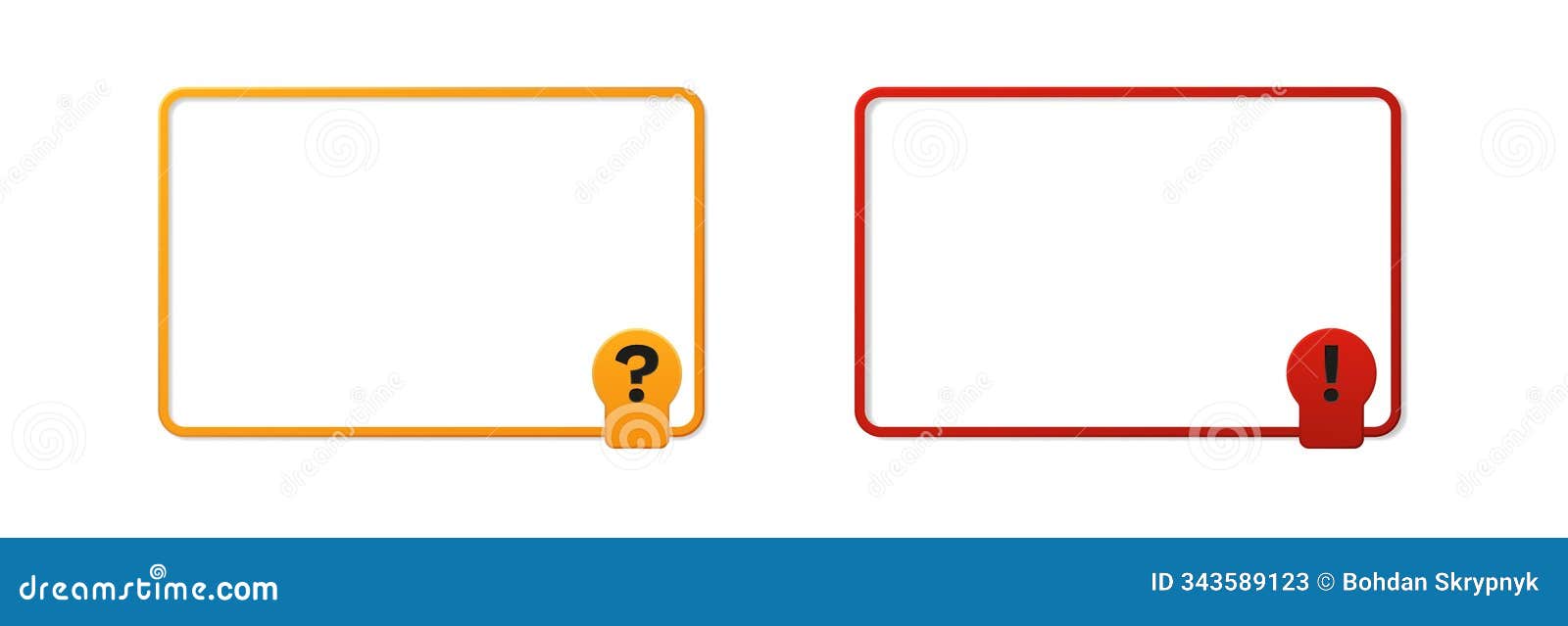 Yellow and Red Frame with Exclamation and Question Marks. Stock Vector ...