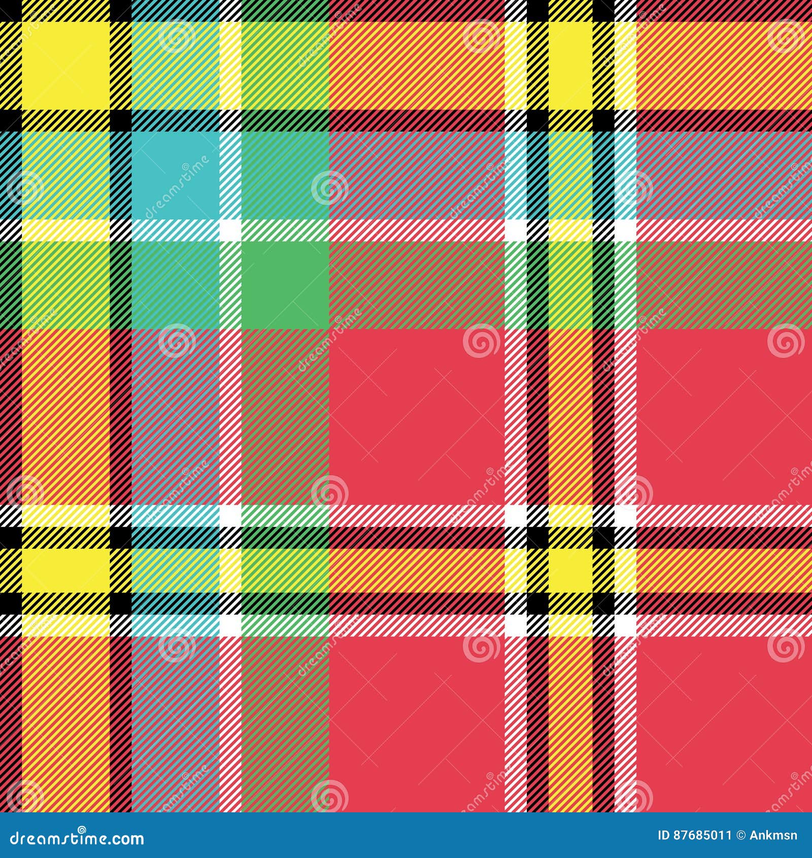 Yellow Red Green Blue Check Fabric Texture Seamless Pattern Stock ...