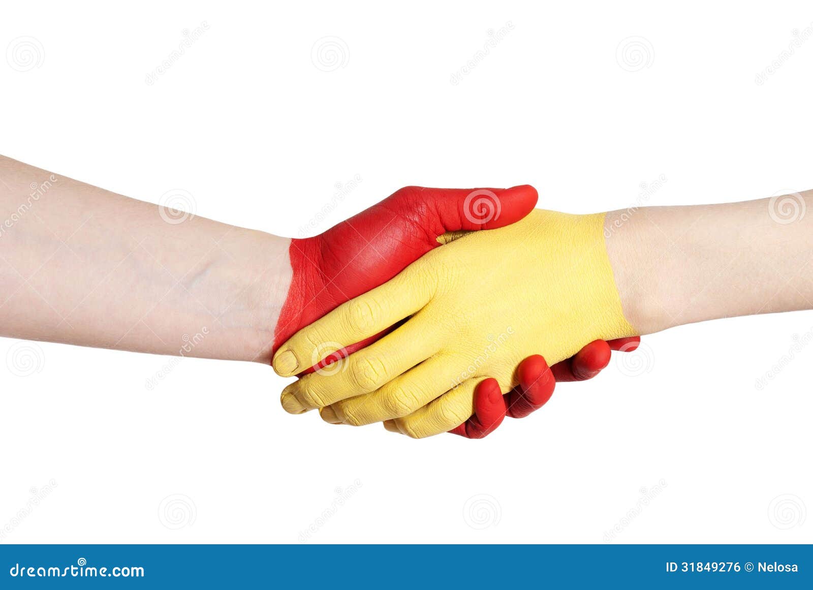 Yellow red handshake stock photo. Image of acceptance - 31849276