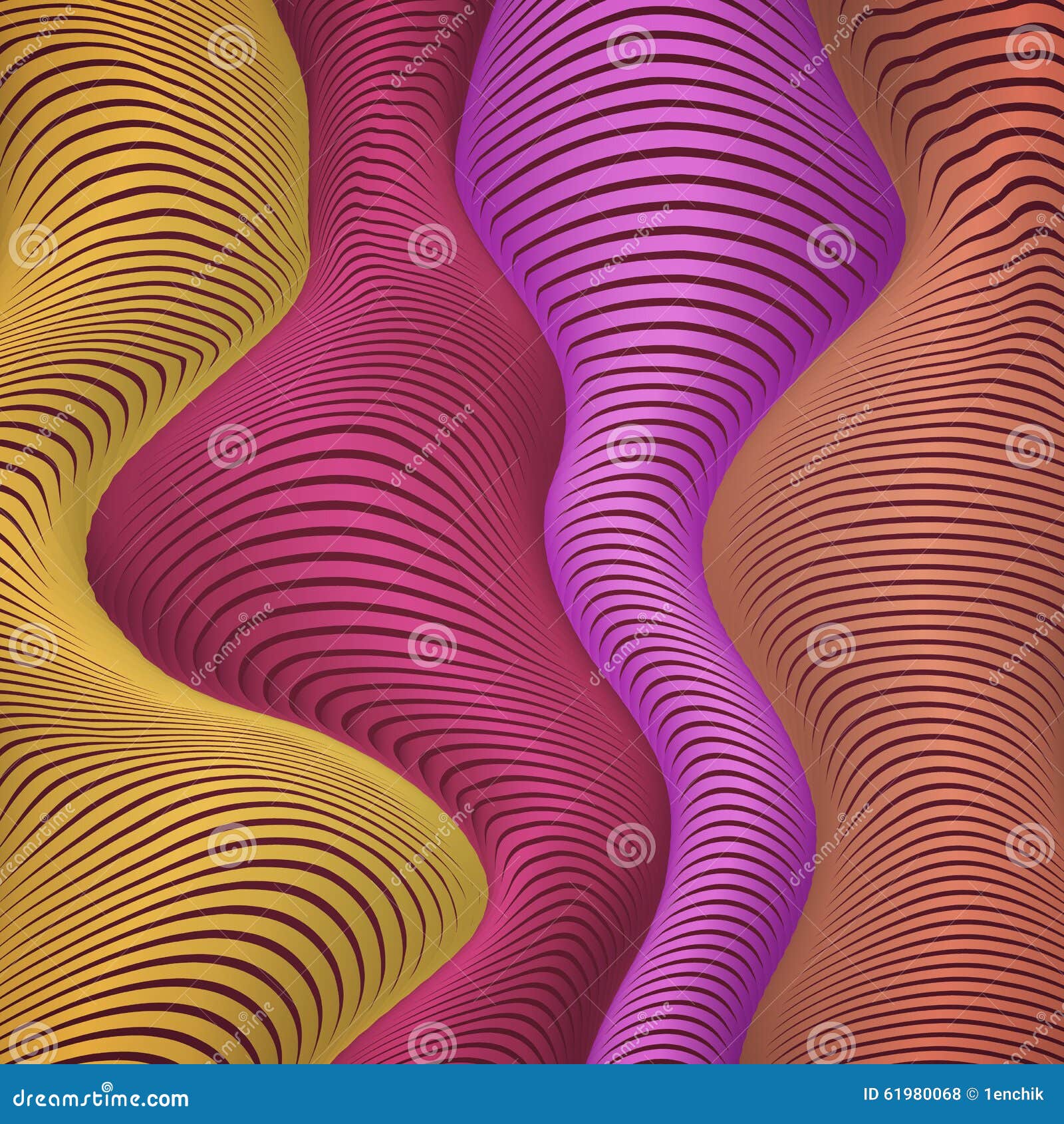 Yellow, Red and Pink Colors Wavy Stripes Abstract Stock Vector ...