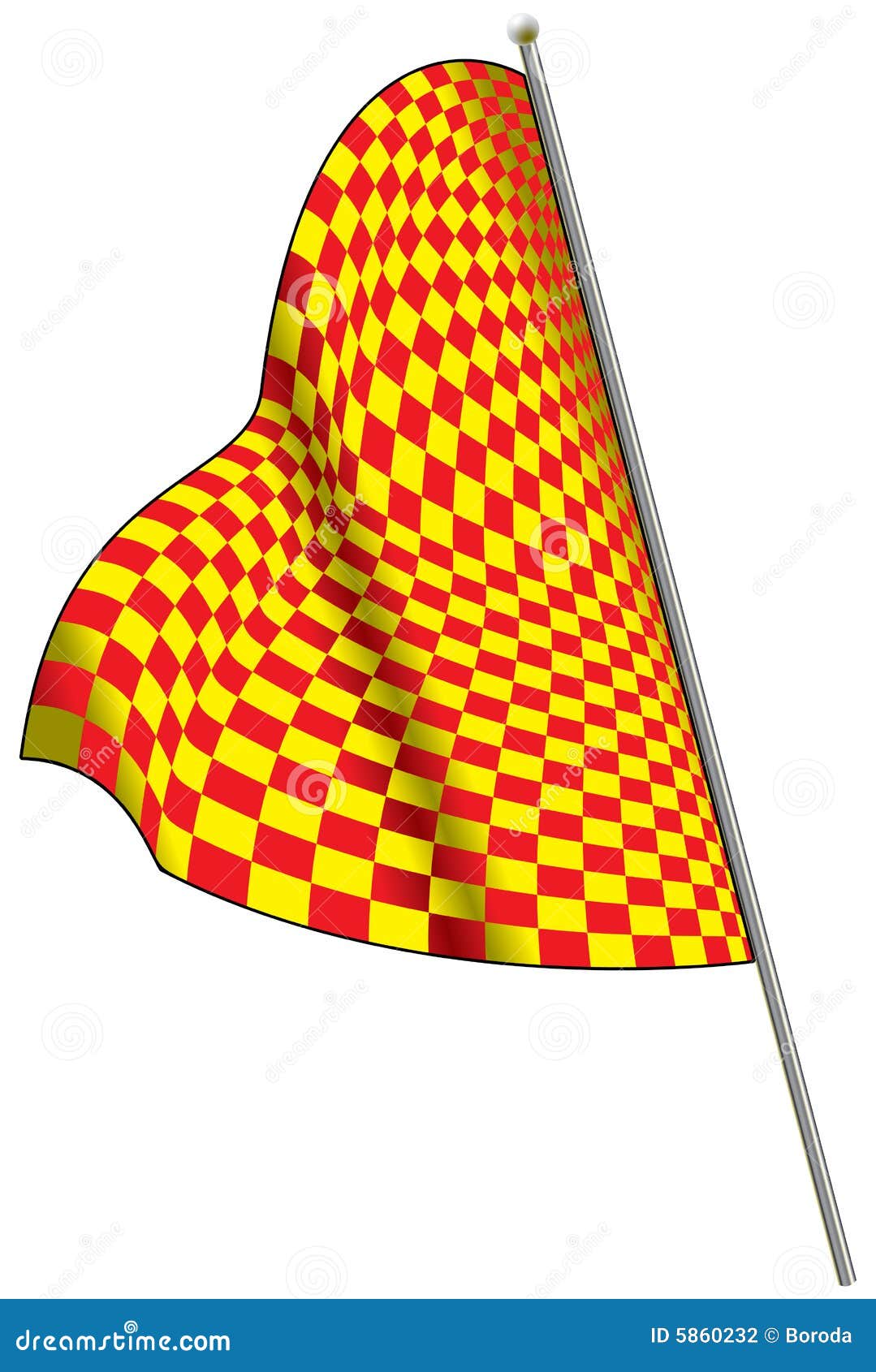 Yellow-red racing flag. stock vector. Illustration of team - 5860232