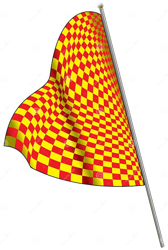 Yellow-red racing flag. stock vector. Illustration of team - 5860232