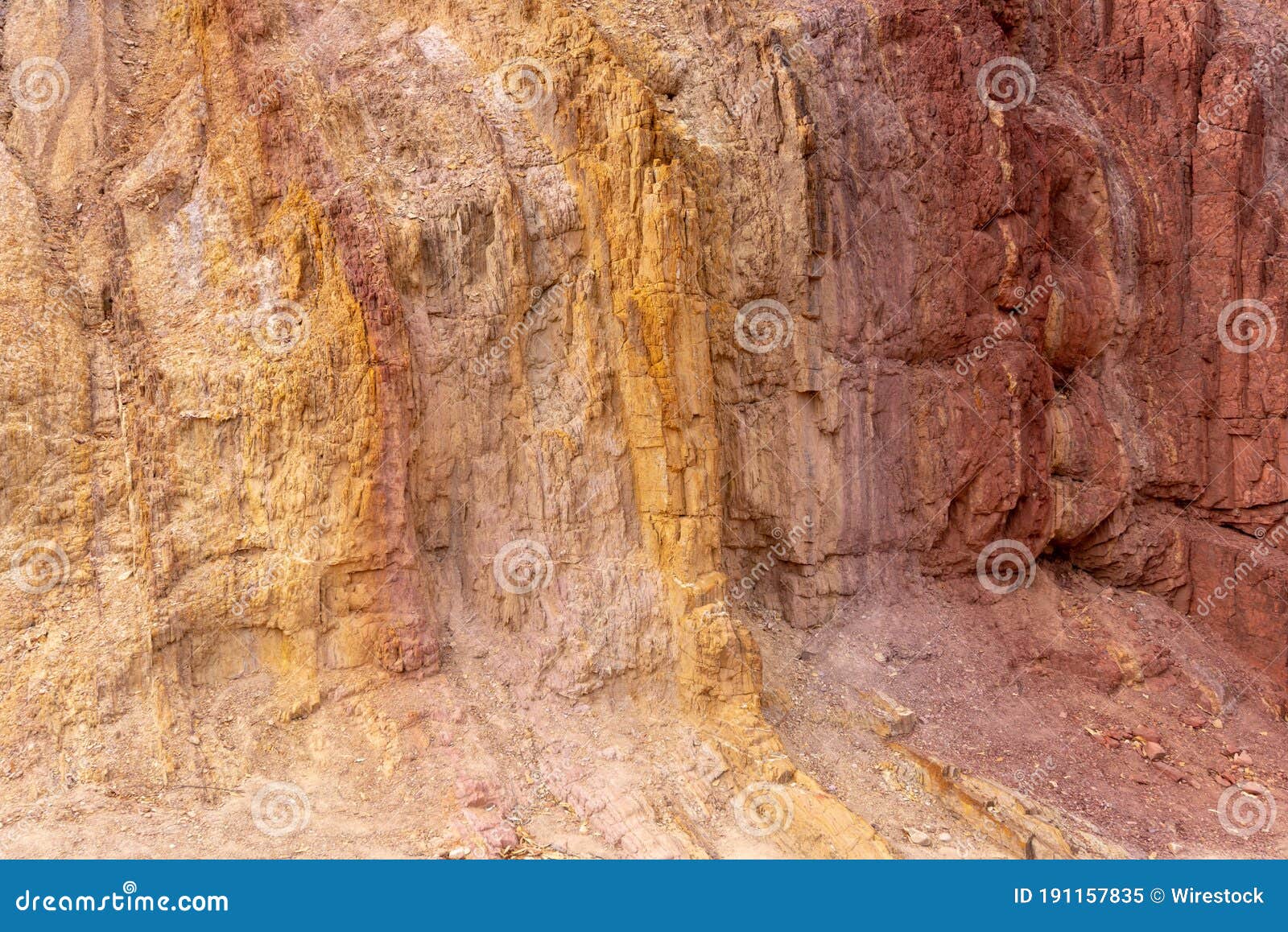 Yellow-red Shaded Rock Layer Surface Stock Image - Image of sandstone ...