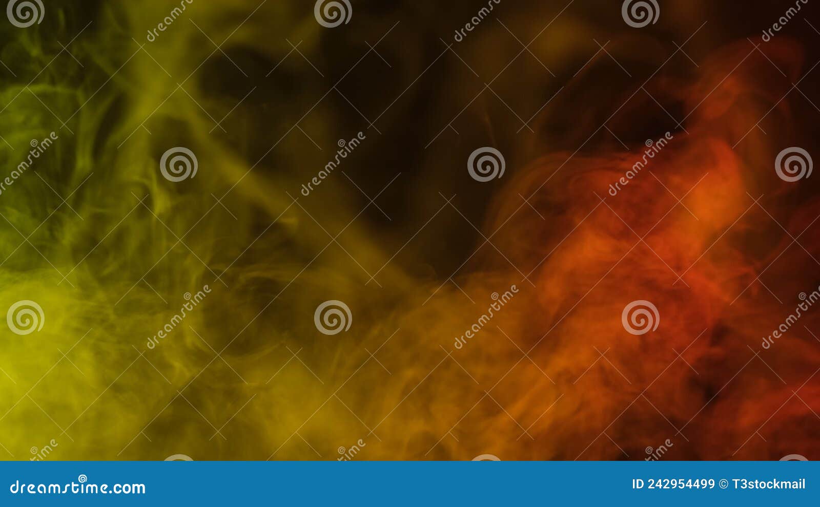 Yellow and Red Smoke Close Up on Black Background Stock Image - Image ...