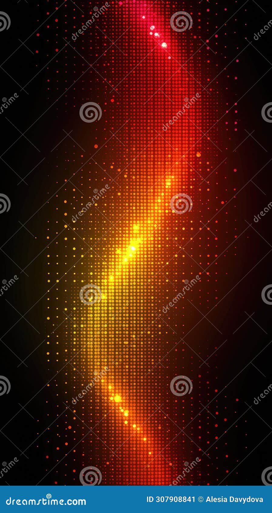 Yellow-red Wave on Black Background, Abstract Wallpaper, Illustration ...