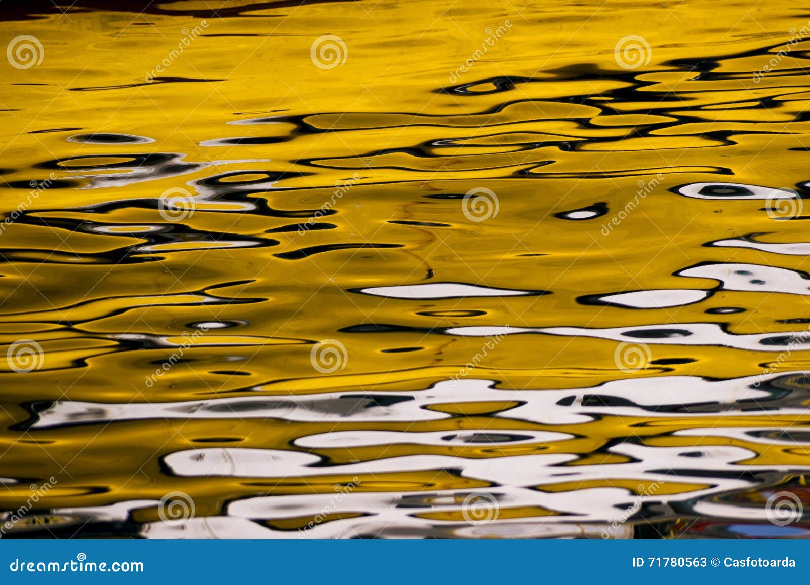 Yellow Reflections on the Water. Stock Image - Image of detail, pattern ...