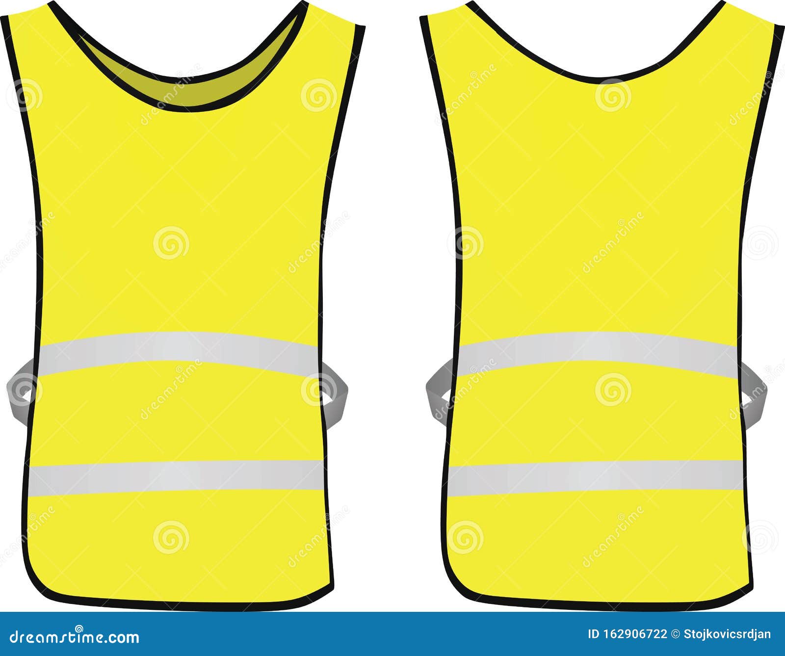 Yellow reflective vest stock vector. Illustration of clothing - 162906722