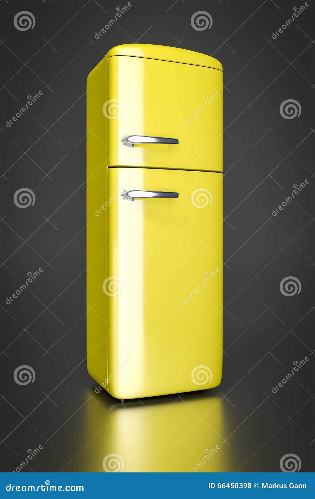 Yellow refrigerator stock illustration. Illustration of design - 66450398
