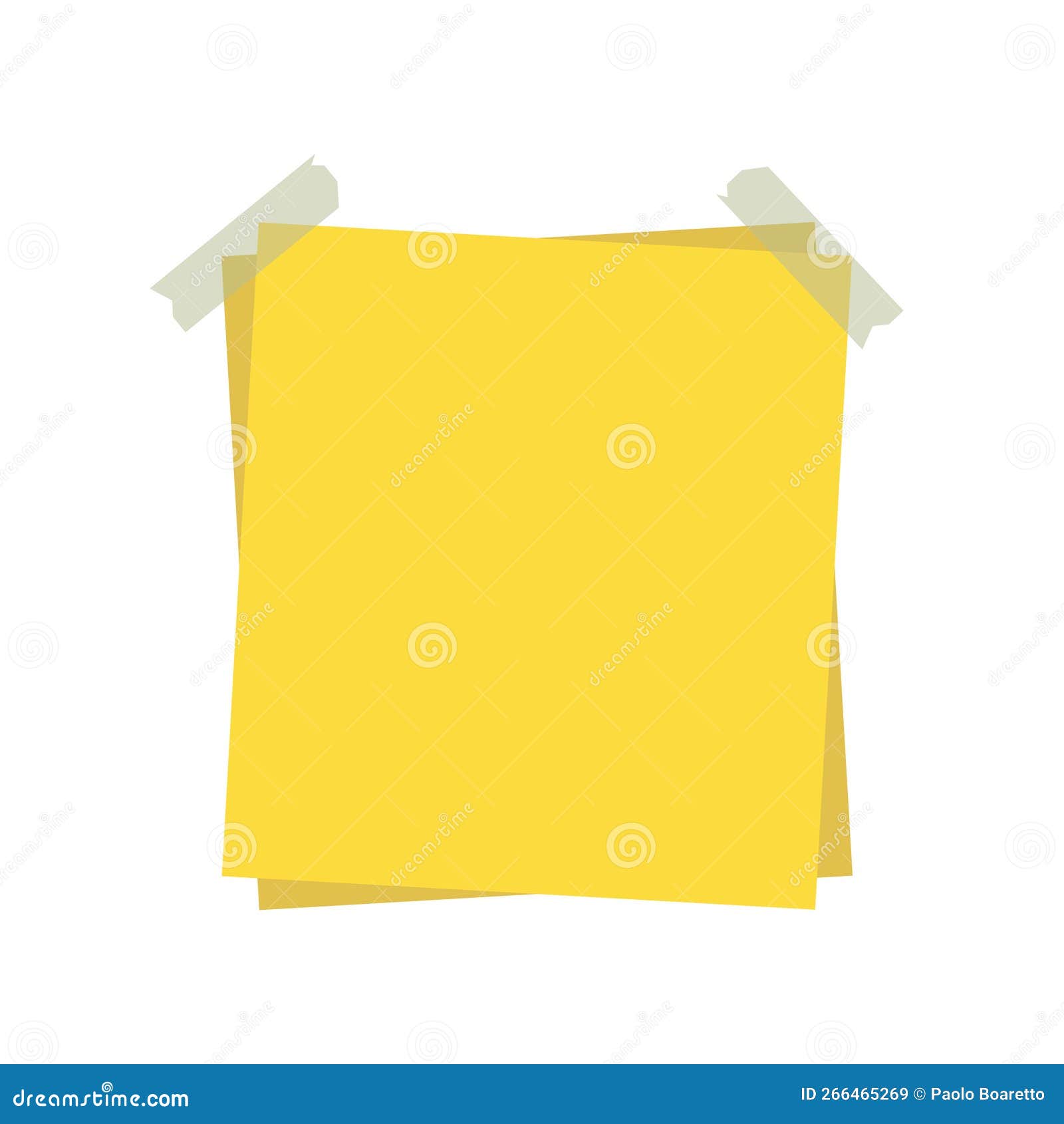 Yellow Reminder with Adhesive Tape Stock Illustration - Illustration of ...