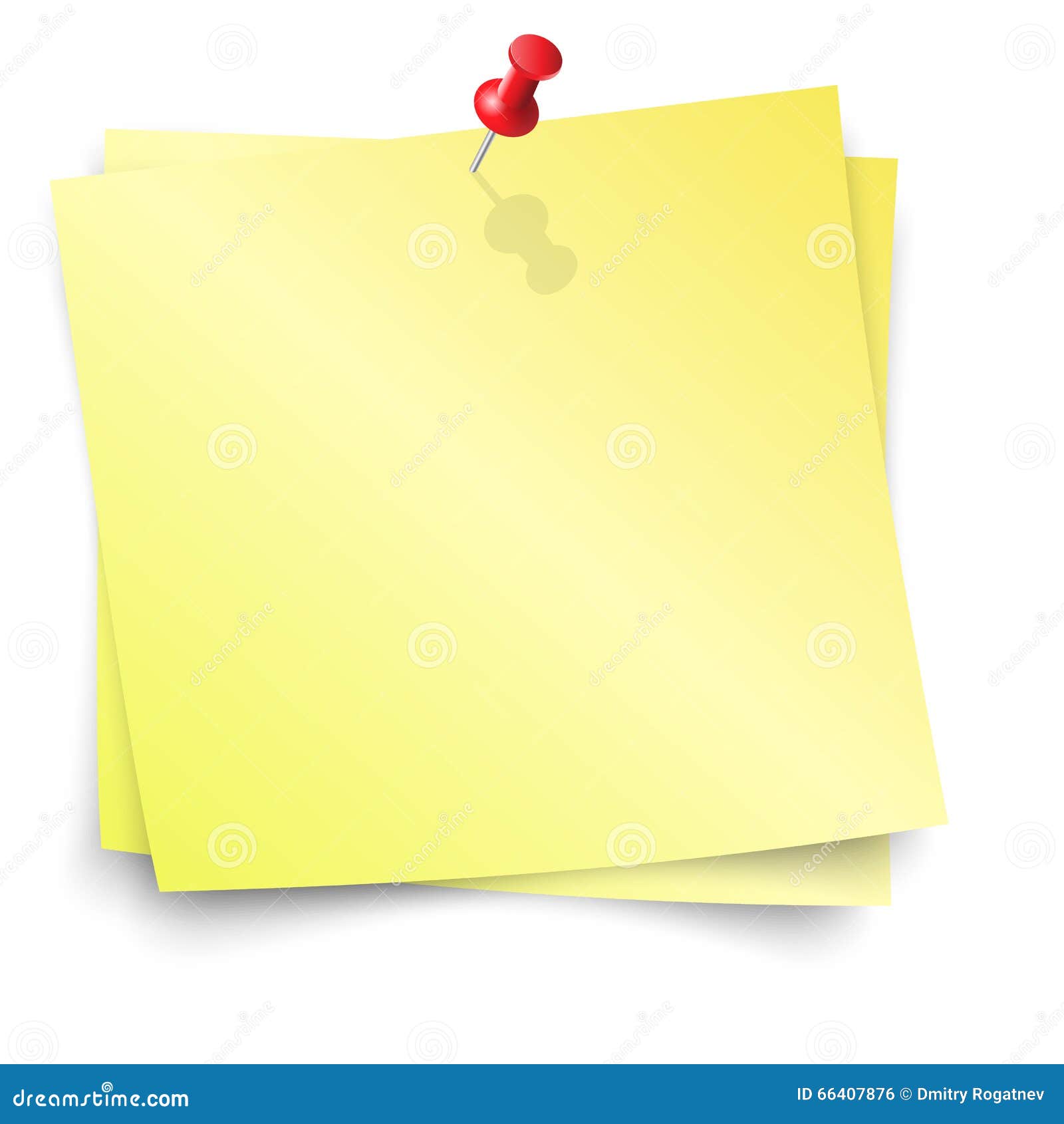 Yellow reminder with pin stock vector. Illustration of empty - 66407876