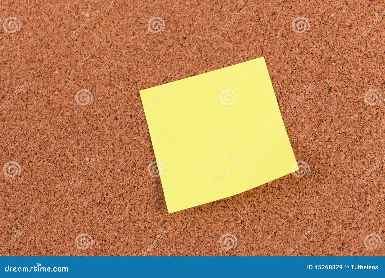 Yellow Reminder Sticky Note on Cork Board Stock Image - Image of color ...