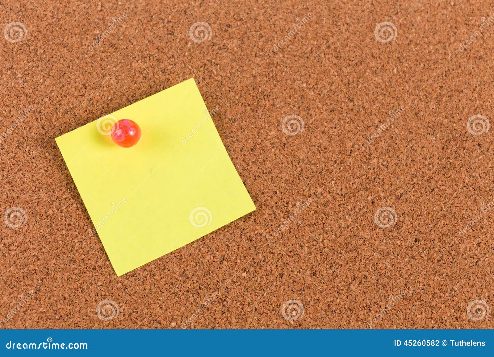 Yellow Reminder Sticky Note on Cork Board Stock Photo - Image of ...