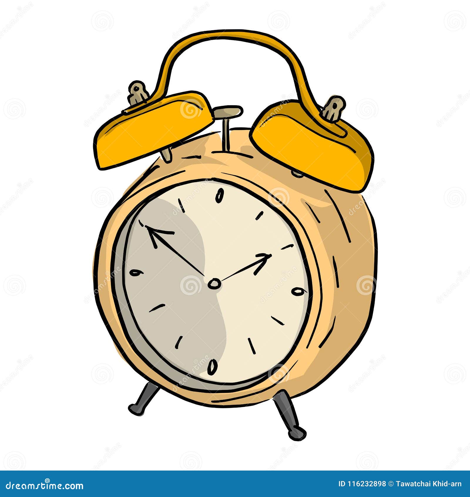 Yellow Retro Alarm Clock Vector Illustration Sketch Doodle Hand Stock ... Yellow Retro Alarm Clock Vector Illustration Sketch Doodle Hand Stock ...