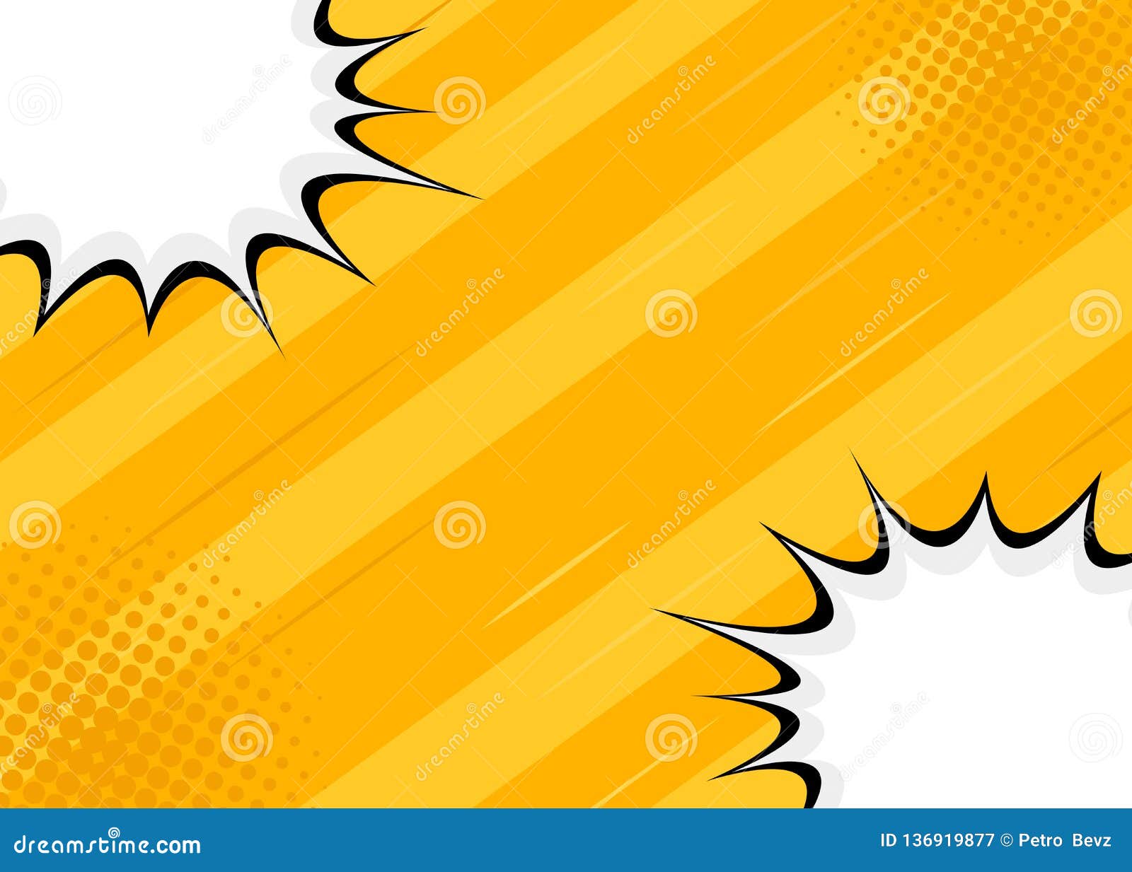 Yellow Retro Background Comics Style Design with Halftone. Modern Flat ...