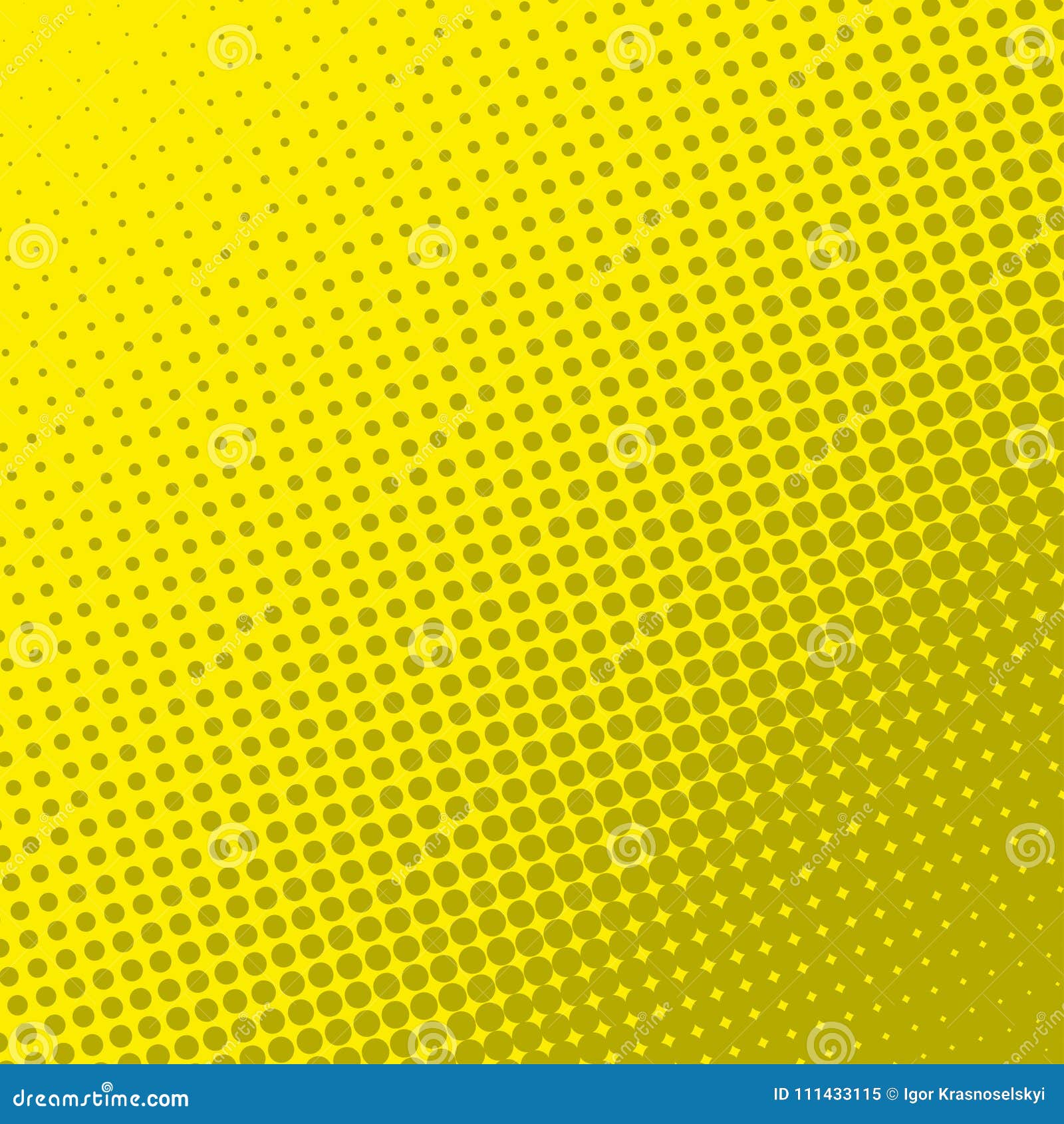 Yellow Retro Comic Book Page Background. Halftone Effect Stock Vector ...