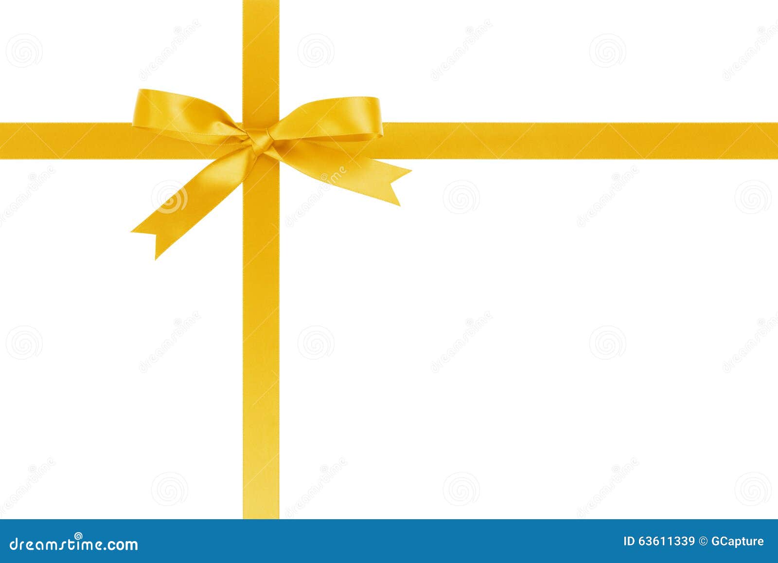 Yellow Ribbon Cross with Bow for Packaging with Stock Image - Image of ...