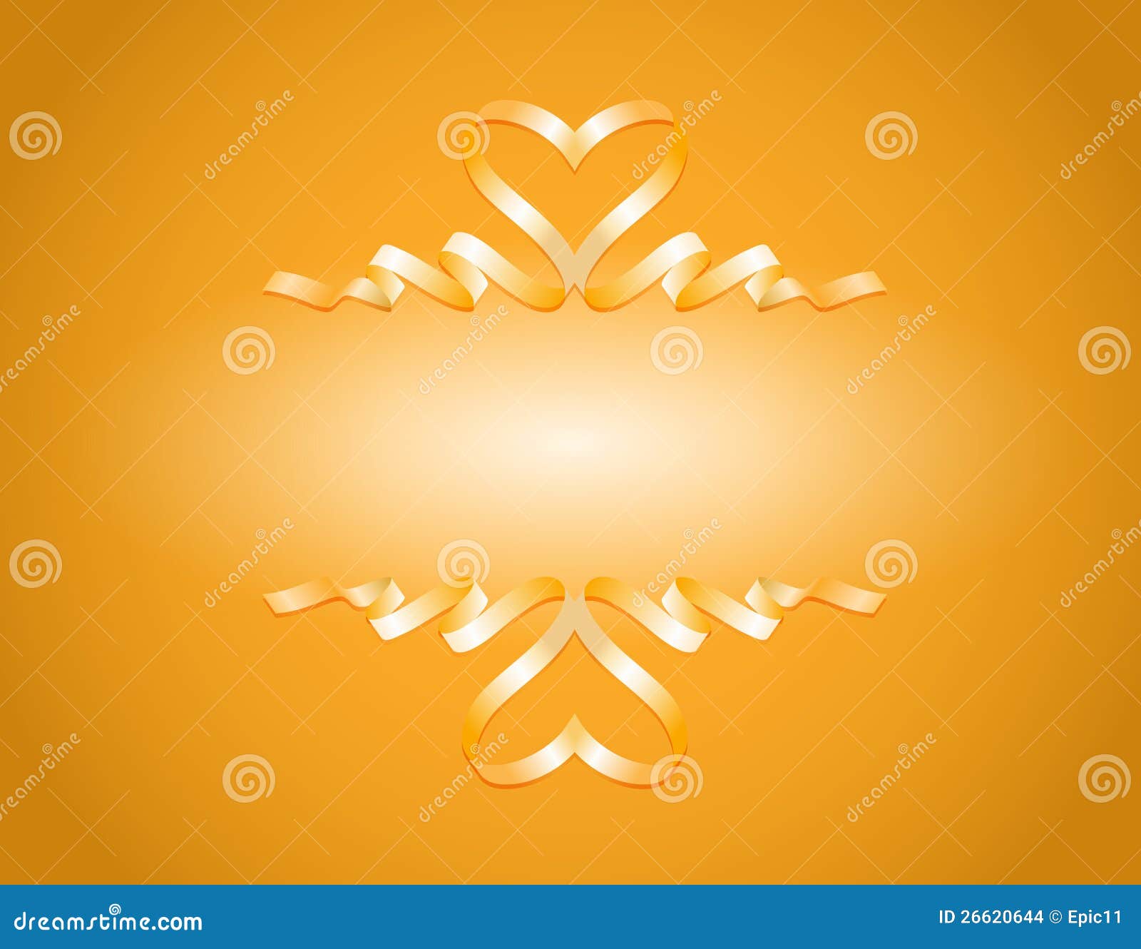 Yellow Ribbon in the Form of Heart Stock Illustration - Illustration of ...