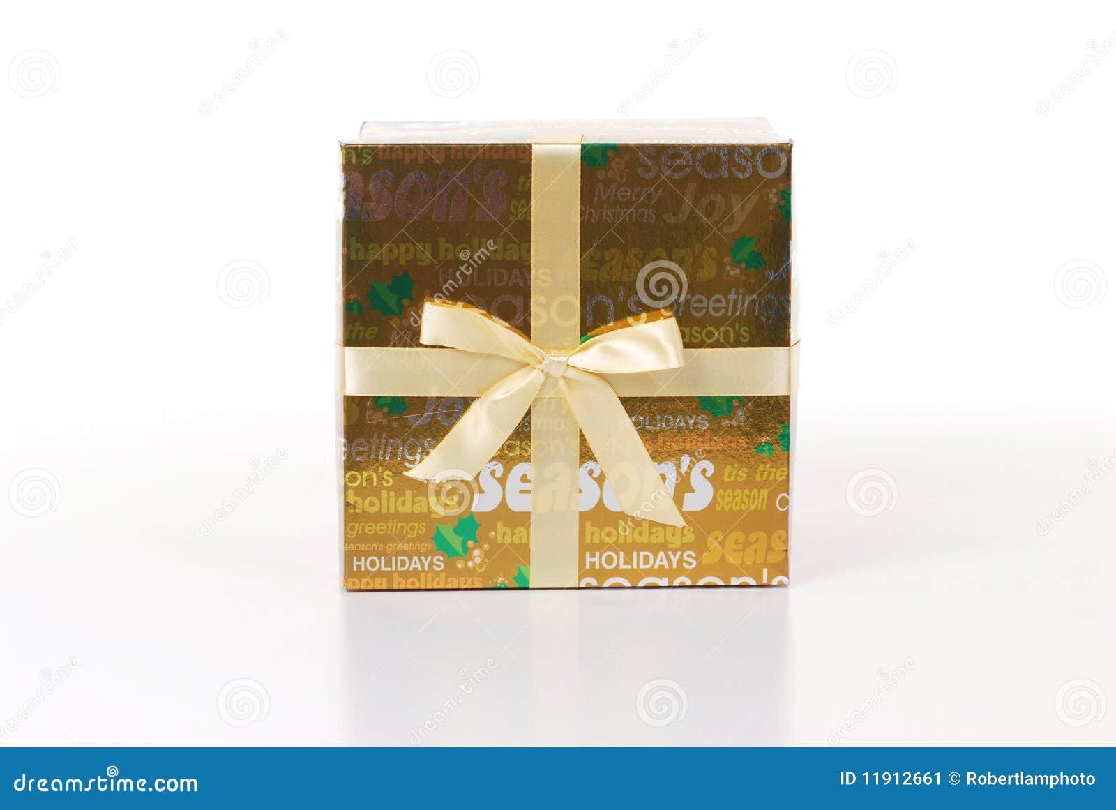 Yellow ribbon gift box stock image. Image of anniversary - 11912661