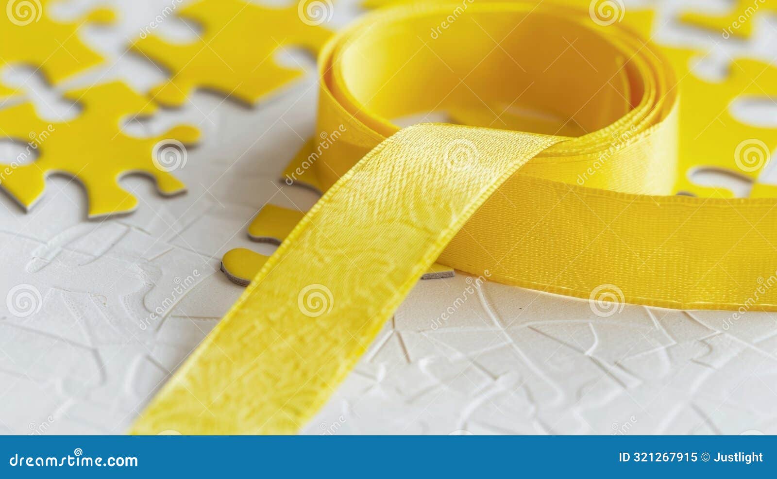 A Yellow Ribbon with a Puzzle Piece Pattern Representing the Complexity ...