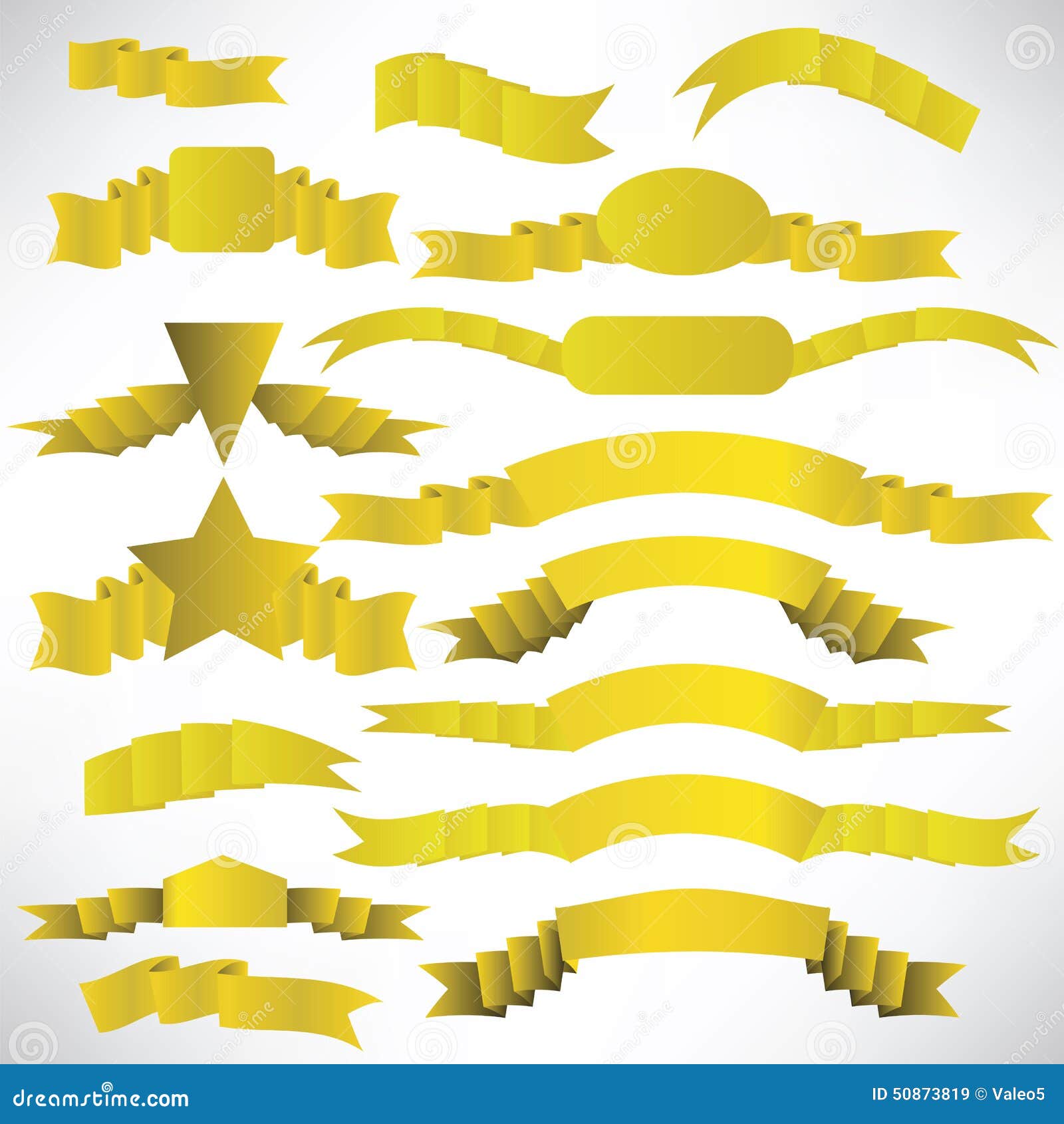 Yellow ribbons stock vector. Illustration of line, bookmark - 50873819